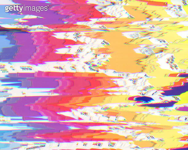 Glitch art, colorful abstract background. Glitchy distorted waveforms ...