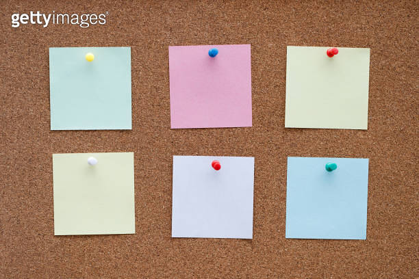 collection of colorful variety post it. paper note reminder sticky ...