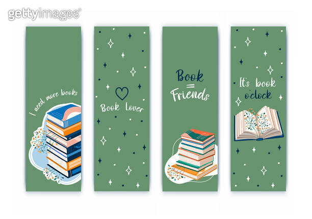 Cute Bookmarks. Set of paper bookmark templates for book lovers ...