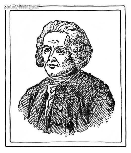 Jean-Jacques Rousseau philosopher portrait illustration 1899 이미지 ...