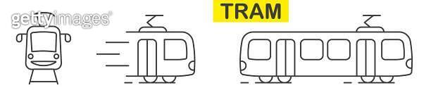 Public transport. Tram. Vector illustration of public transport. Tram ...