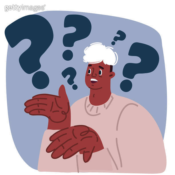 Vector illustration of african american man confused with open arms ...