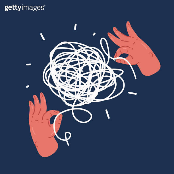 Cartoon vector illustration of Chaos and order abstract minimalist ...