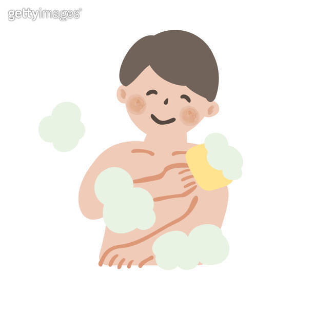 man washing his body 이미지 (1660755055) - 게티이미지뱅크