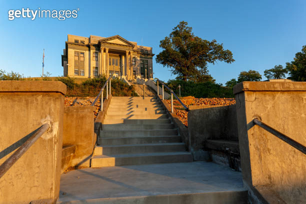 Osage County Courthouse in Morning Light, with Steps Leading to ...
