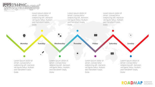 timeline weekly road map planner schedule project diagram Infographics ...
