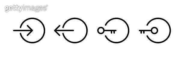 Login and logout vector icon set. Sign out, Sign in symbol. Key sign in ...