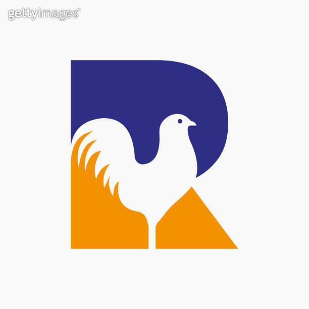 Letter R Poultry Logo With Hen Symbol. Rooster Logo, Chicken Sigh ...