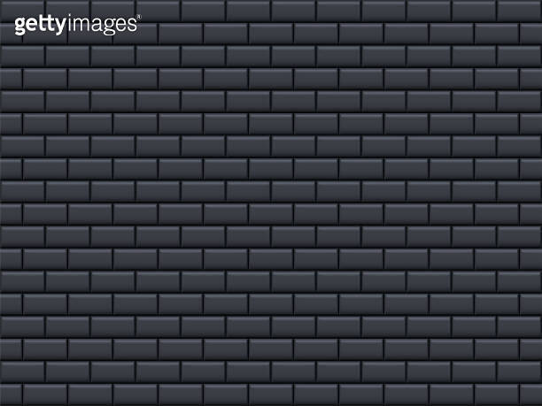 Black glossy brick wall with ceramic rectangle tiles pattern horizontal ...