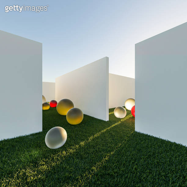 3d geometric showcase with beautiful blue sky background 이미지 ...