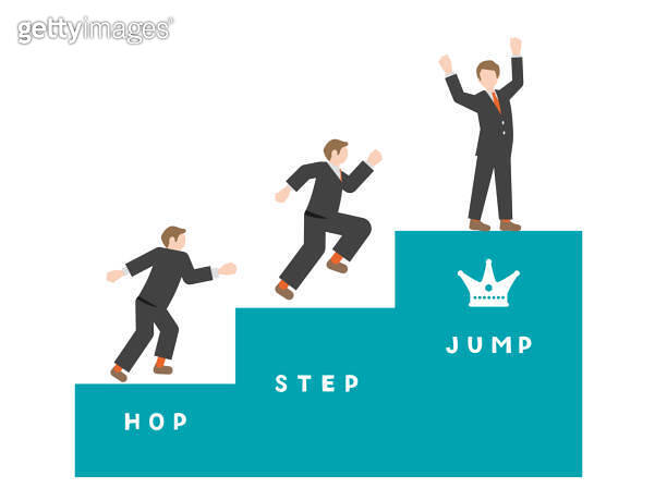 Pictogram-style business person illustration set with images of start ...