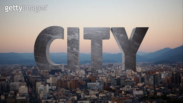 The large structure with "city" letters stands tall over the city in ...