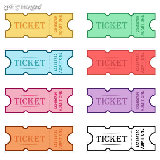 Vintage colorful ticket templates in retro style. For excursion routes ...