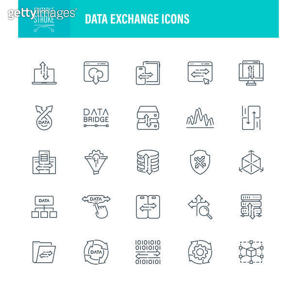 Data Exchange Icons Editable Stroke 이미지 (1788961635) - 게티이미지뱅크