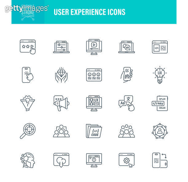 User Experience Icons Editable Stroke 이미지 (1788962186) - 게티이미지뱅크