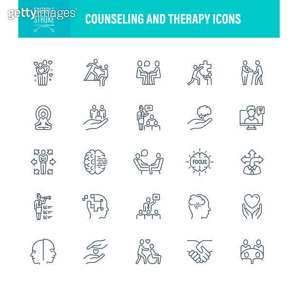 Counselling and Therapy Icons Editable Stroke 이미지 (1656397862) - 게티이미지뱅크