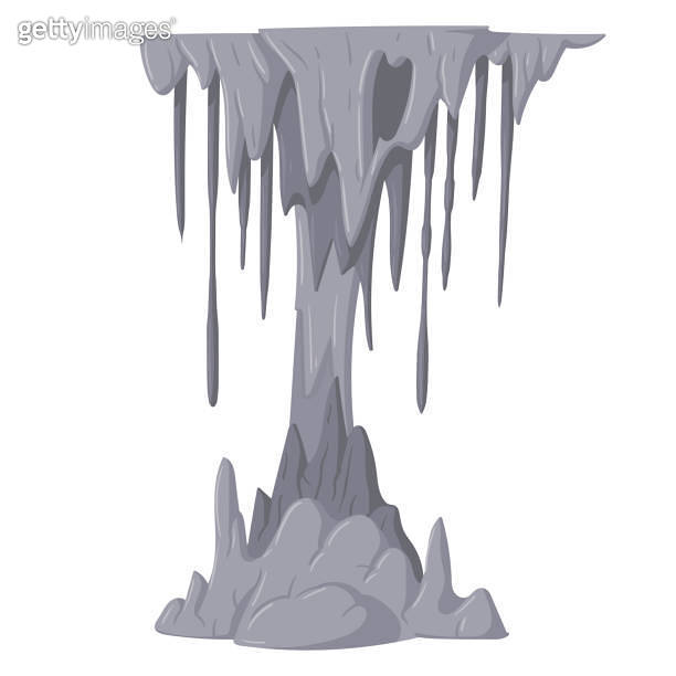 Stalactite limestone column. Stalagmite growth formations, natural cave ...