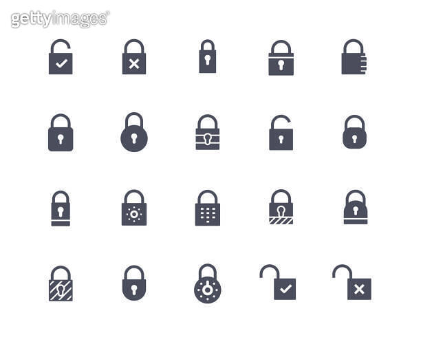 Big lock icons black set 이미지 (1486777089) - 게티이미지뱅크