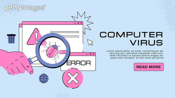 Computer virus vector poster 이미지 (1877949397) - 게티이미지뱅크