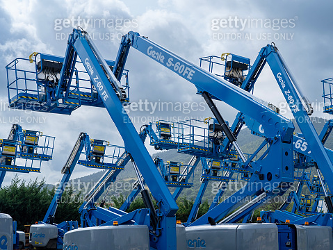 Group of aerial work platforms for construction and material handling ...