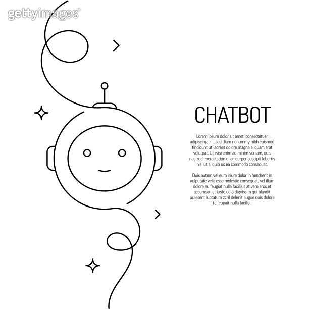 Continuous Line Drawing of Chatbot Icon. Hand Drawn Symbol Vector ...