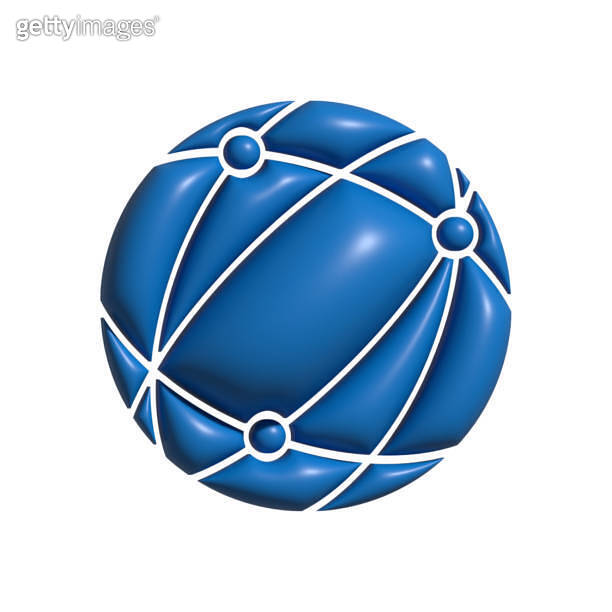 3D Realistic GLOBAL NETWORK Icon. 3D Icon Isolated on White. 이미지 ...
