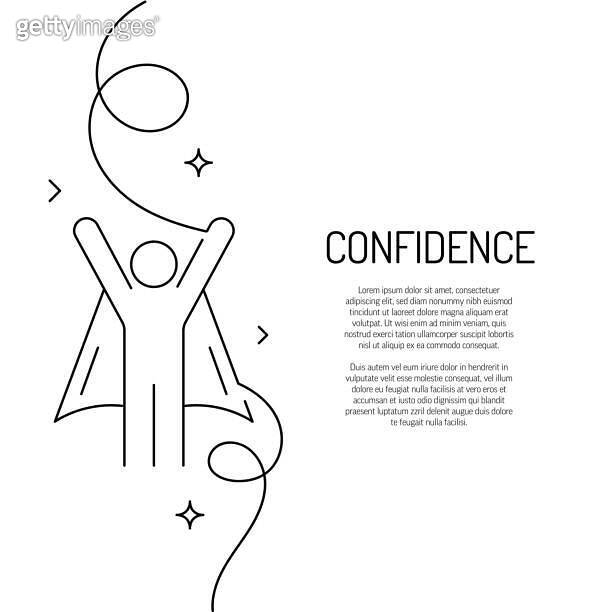 Continuous Line Drawing of Confidence Icon. Hand Drawn Symbol Vector ...