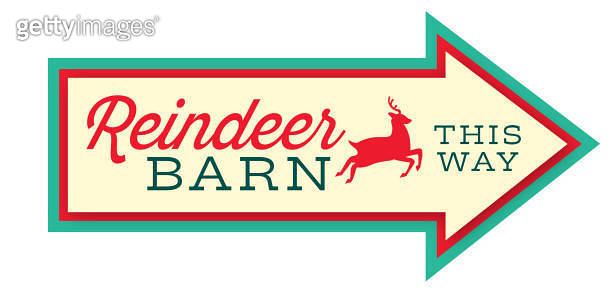 Reindeer barn label directional sign design with for Christmas and ...