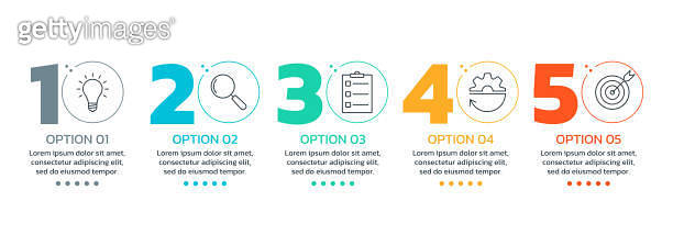 5 step, option infographic template. Process diagram, business ...