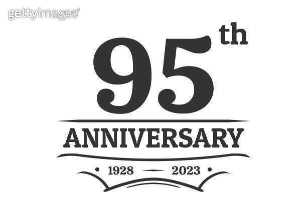 95 years anniversary logo, icon or label. 95th jubilee, birthday ...