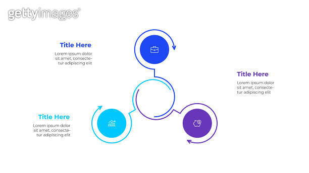 Outline cycle diagram with 3 options or steps. Slide for business ...