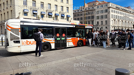 Marseille City Public Transportation Bus, Marseille, France, Europe 이미지 ...