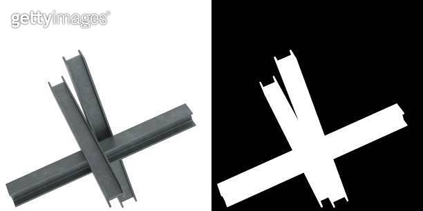 Czech hedgehog anti-tank barricade obstacle with I-shaped beams 이미지 ...