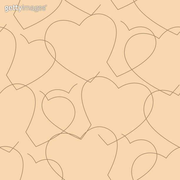 Vector seamless pattern. Simple repeating texture with chaotic hearts ...