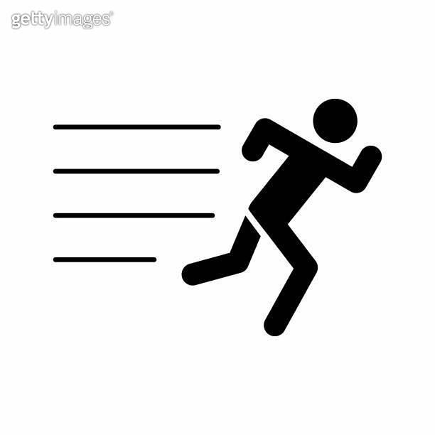 Run Fast Pictogram Icon Outline Vector Illustration (1487280175) - 게티이미지뱅크