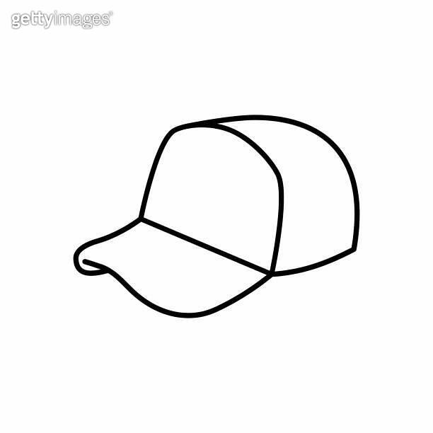 Trucker Hat, Baseball Cap Outline Vector Icon Illustration (1530059336 ...