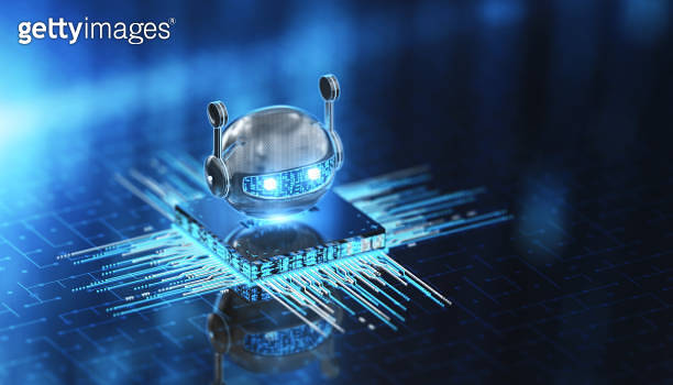 AI Chatbot. Chip Blocks Robot Concept. Copy Space 이미지 (1735927380) - 게티 ...