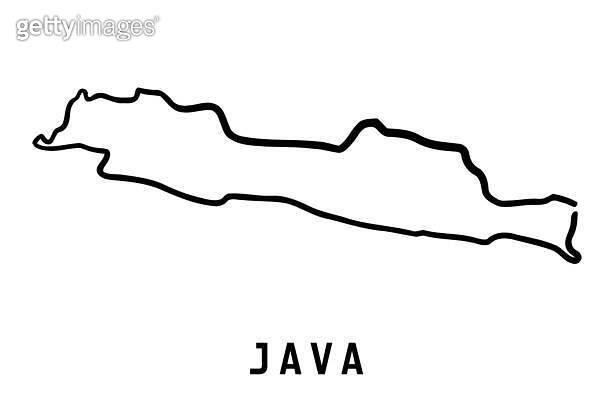 Java island simple outline vector map 이미지 (1465487059) - 게티이미지뱅크