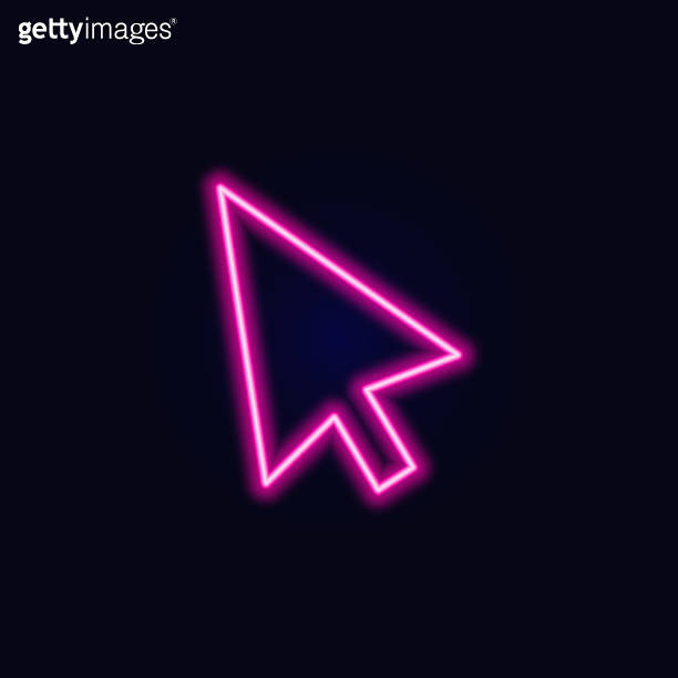 Abstract neon cursor, light for signage design 이미지 (1531051526) - 게티이미지뱅크