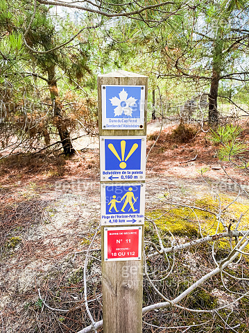 "alphabet trail" french sign in the dunes on the atlantic coast of Cap ...