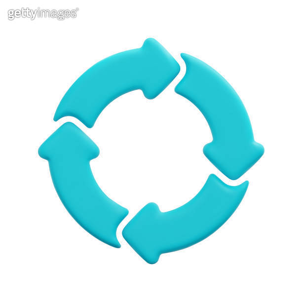 3d continuous icon vector. Isolated on white background. 3d agile ...