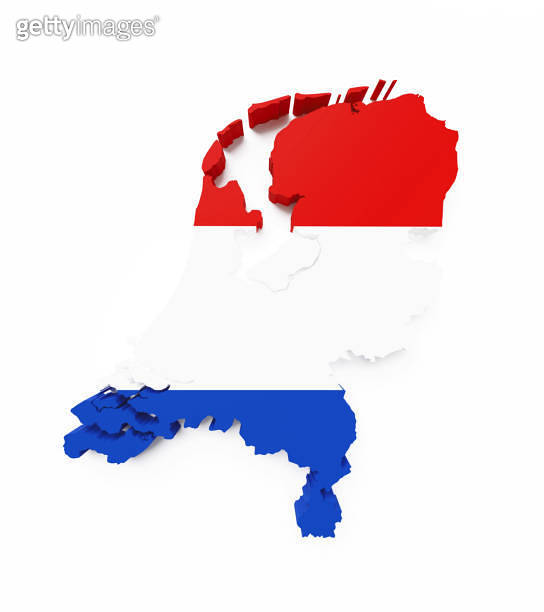 International Border Of Netherlands Textured With Dutch Flag On White ...