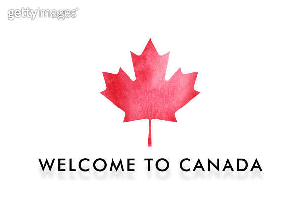 Welcome To Canada Concept - Welcome To Canada Message Below Red ...