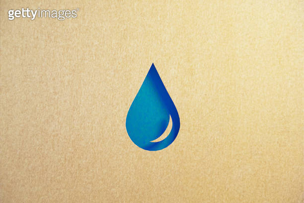 Sustainability Concept - Cut Out Water Droplet Shape Made of Recycled ...