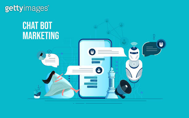 Chatbot ai and customer service concept. Young man talking with chatbot ...