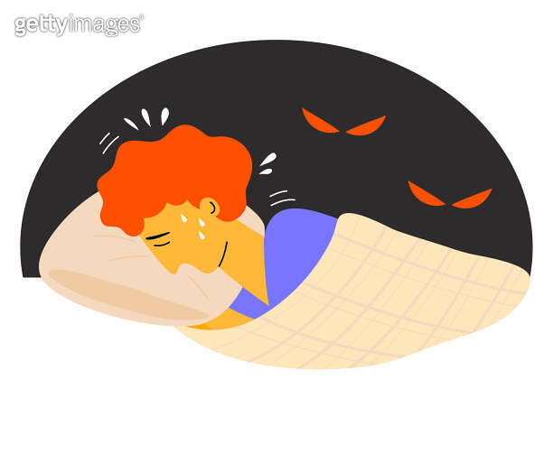 A boy is asleep and get nightmare and sleep paralysis. Sleep Paralysis ...