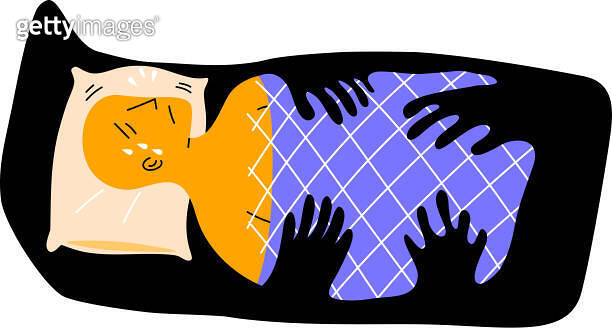 A man is asleep and get nightmare and sleep paralysis. Sleep Paralysis ...