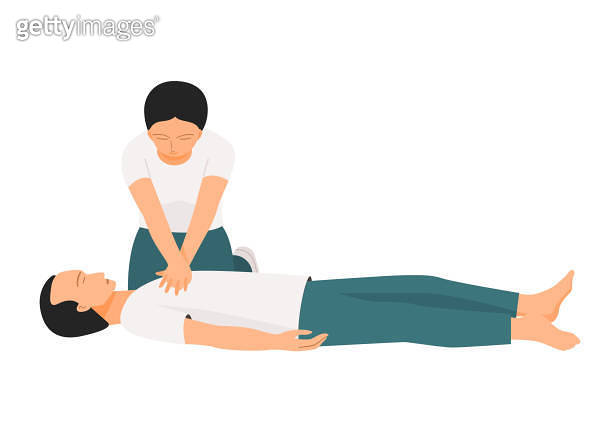 Chest Compressions in cardiopulmonary resuscitation (CPR) emergency ...