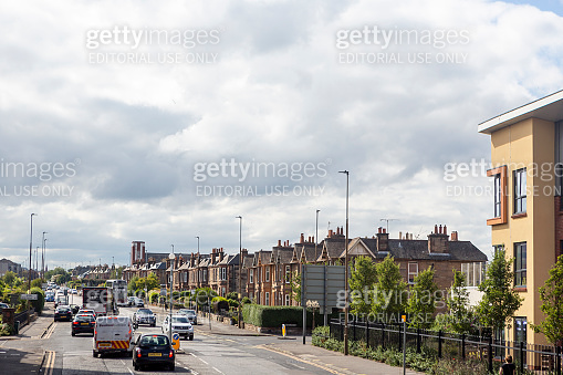 Traditional old buildings of portobello city center Edinburgh Scotland ...