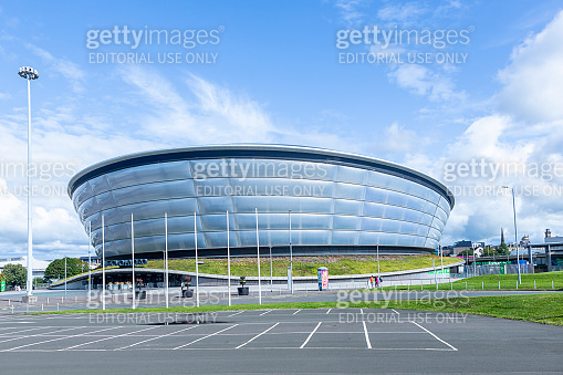 OVO Hydro arena stadium center by clyde river at glasgow scotland ...
